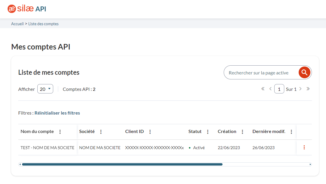 Silae - API - Renouvellement des clés d'accès - Support Nicoka